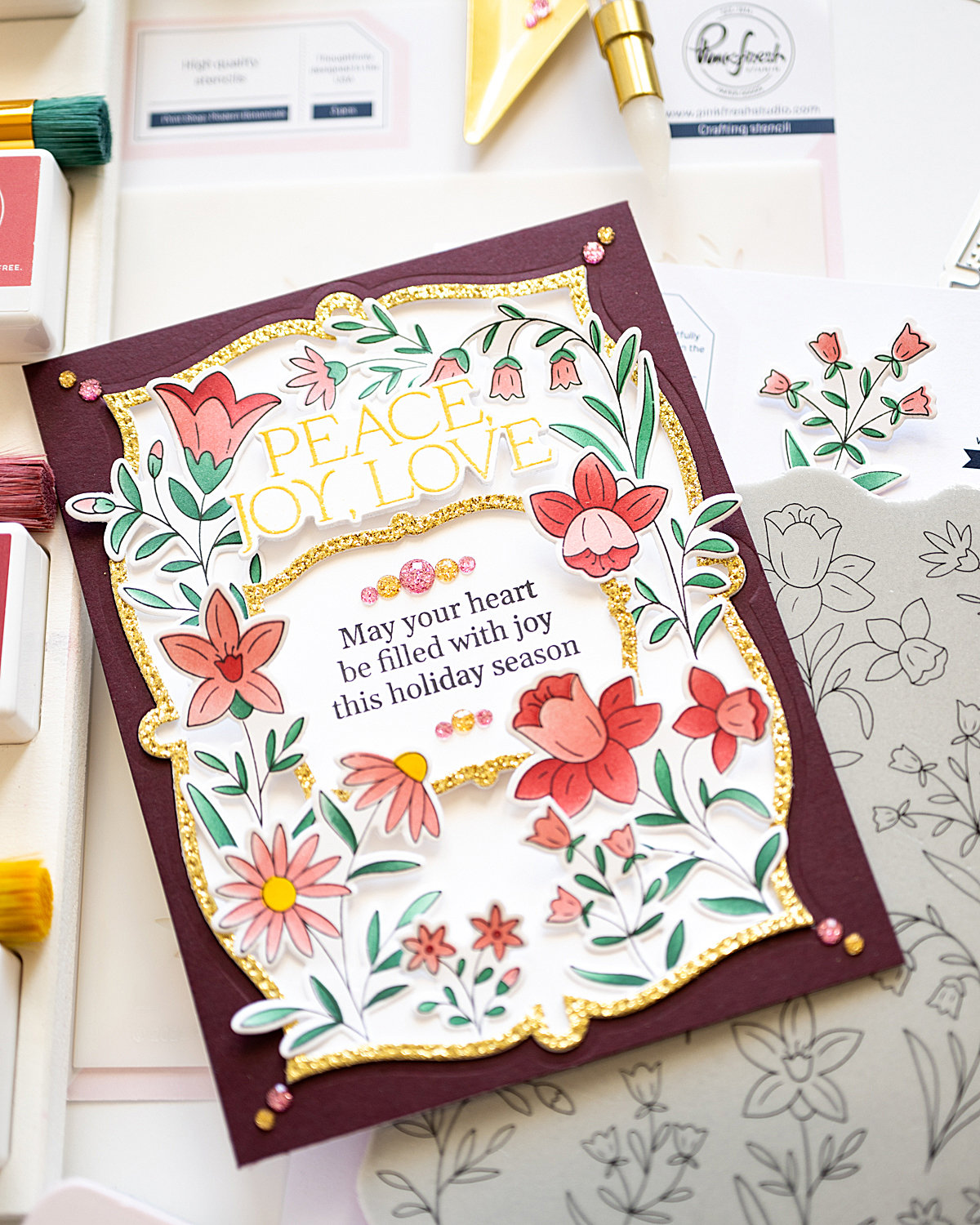 Peace, Joy, Love holiday card featuring Print Shop: Modern Botanicals ...